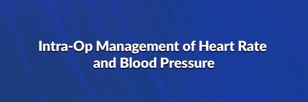 Intra-Op Management of Heart Rate and Blood Pressure - Dr. Paul Mirdamadi
